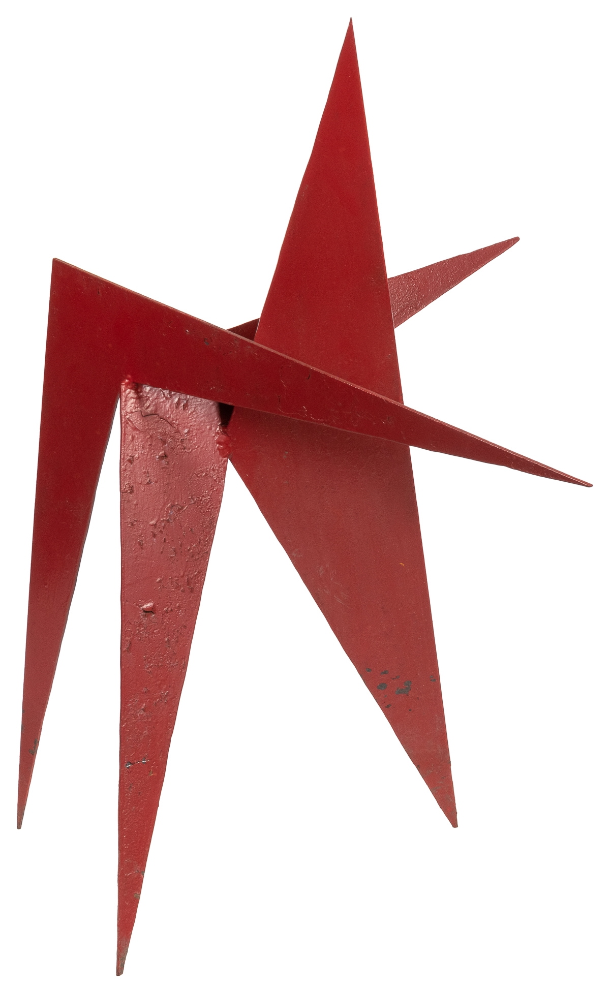 Robert Pine | Abstract Red Sharp-Angled Sculpture | MutualArt