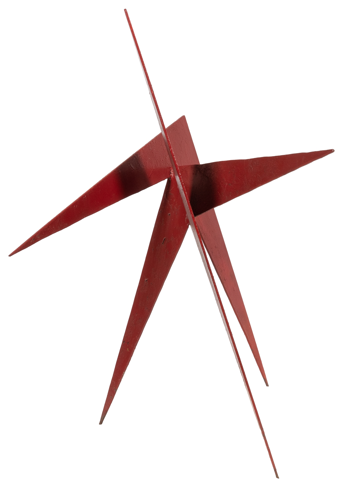 Robert Pine | Abstract Red Sharp-Angled Sculpture | MutualArt