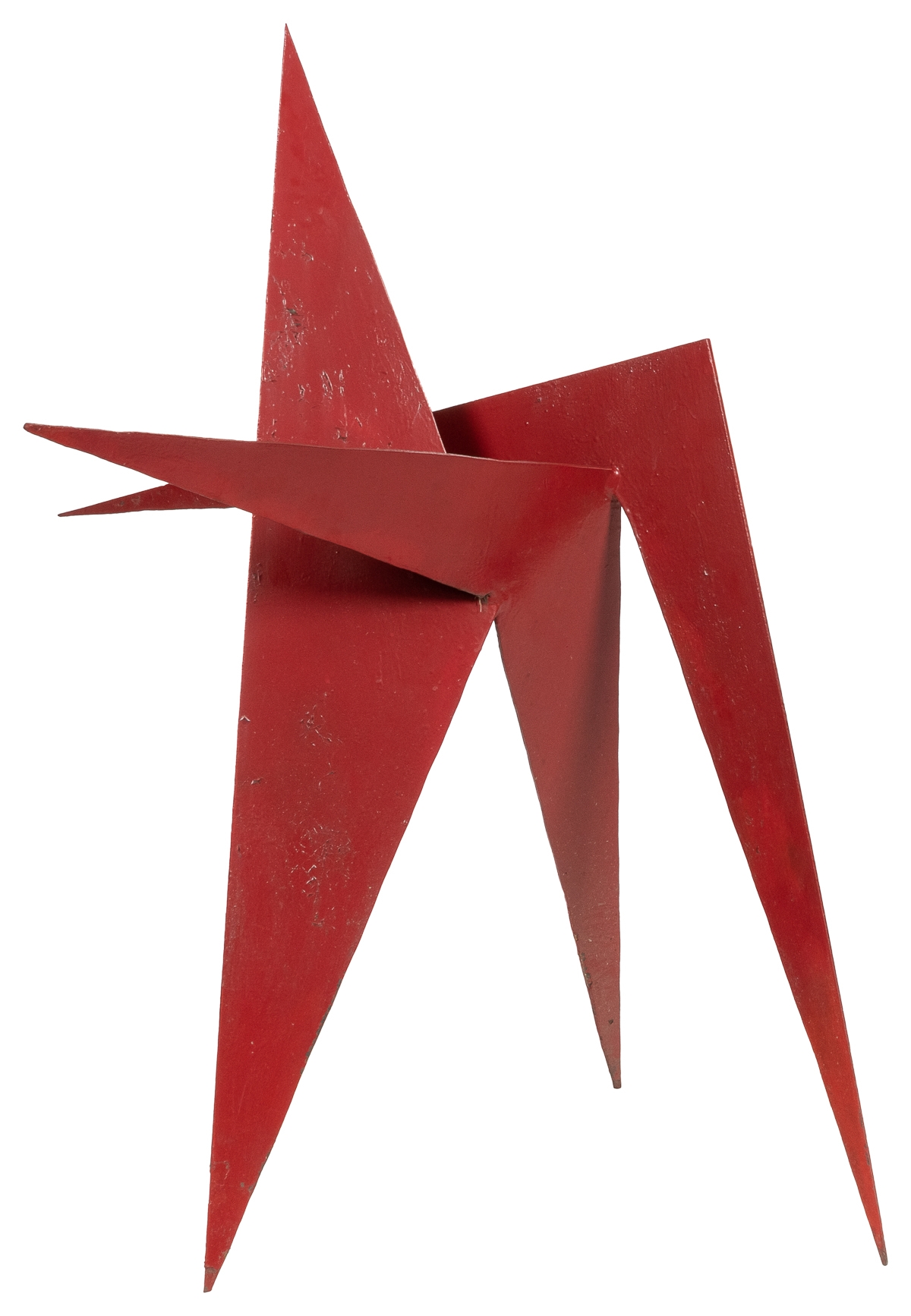 Robert Pine | Abstract Red Sharp-Angled Sculpture | MutualArt