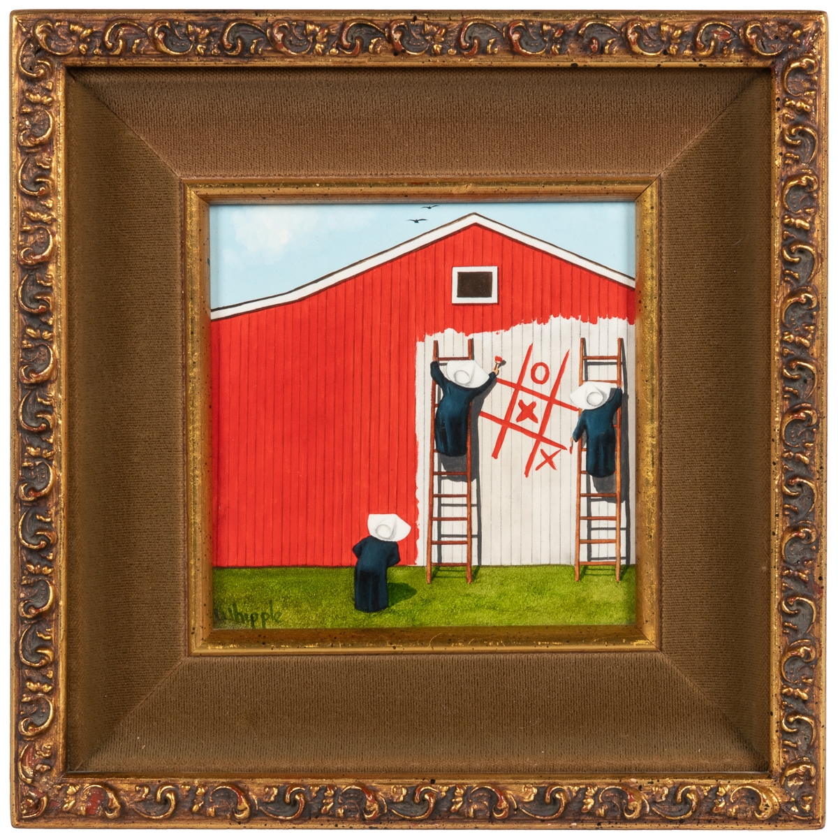 Frank Whipple | Nuns Painting the Red Barn together with Nude Woman on ...