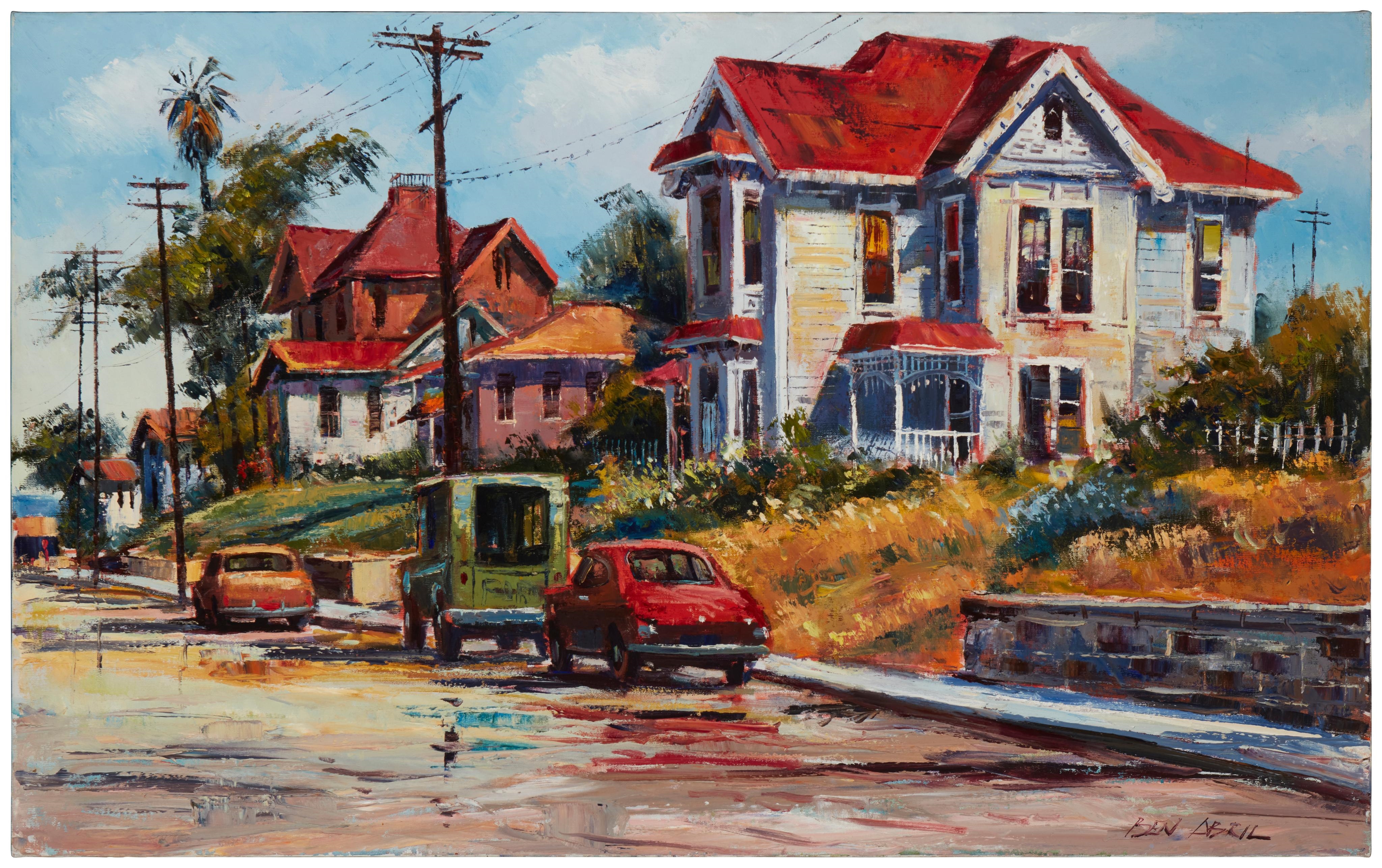 Ben Abril | Houses and cars on Bunker Hill | MutualArt