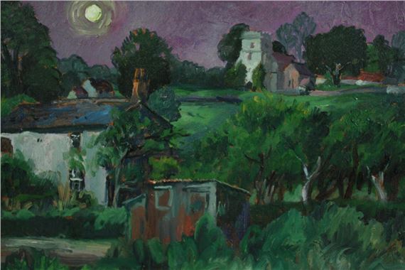 Josephine Haswell Miller | Landscape with a church in the background ...