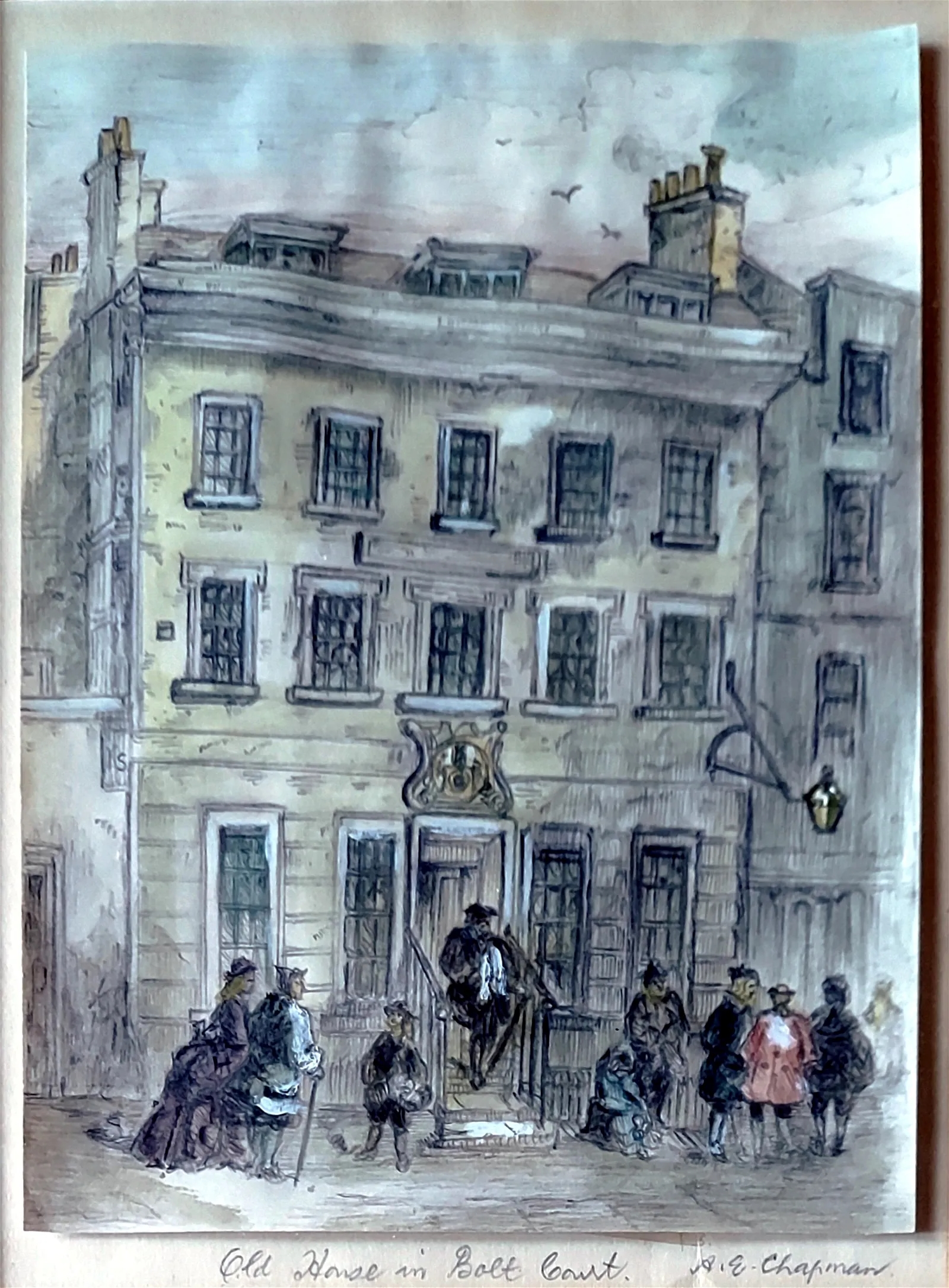 Ernest Arthur Chapman | Old House in Bolt Court, London (1878) | MutualArt