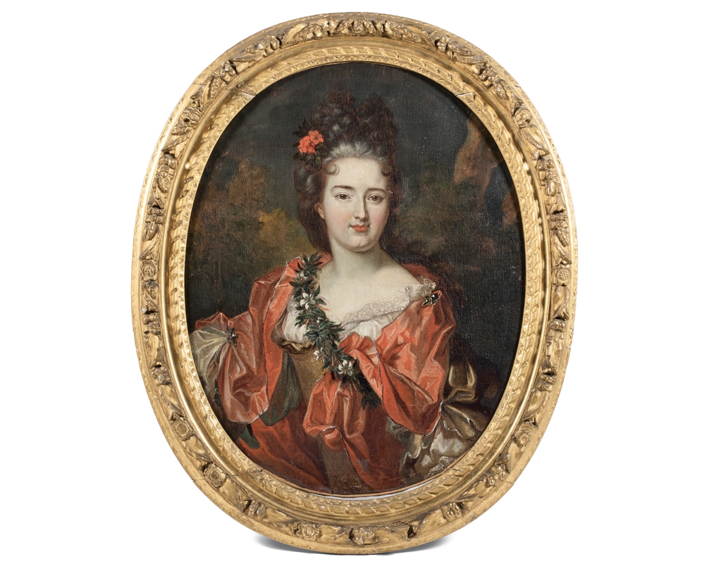 Philippe Vignon | Portrait de jeune homme au drapé rouge | MutualArt