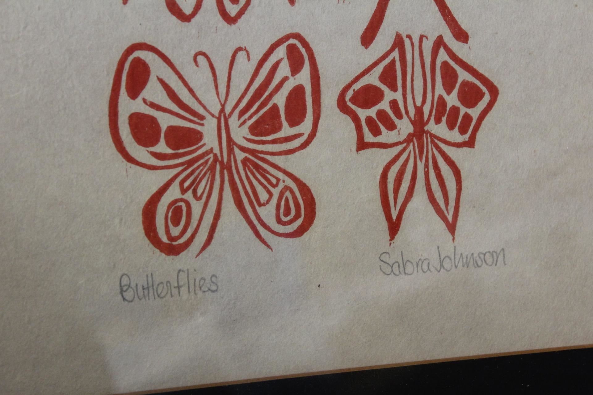 Sabra Johnson | Butterflies Woodblock Print | MutualArt