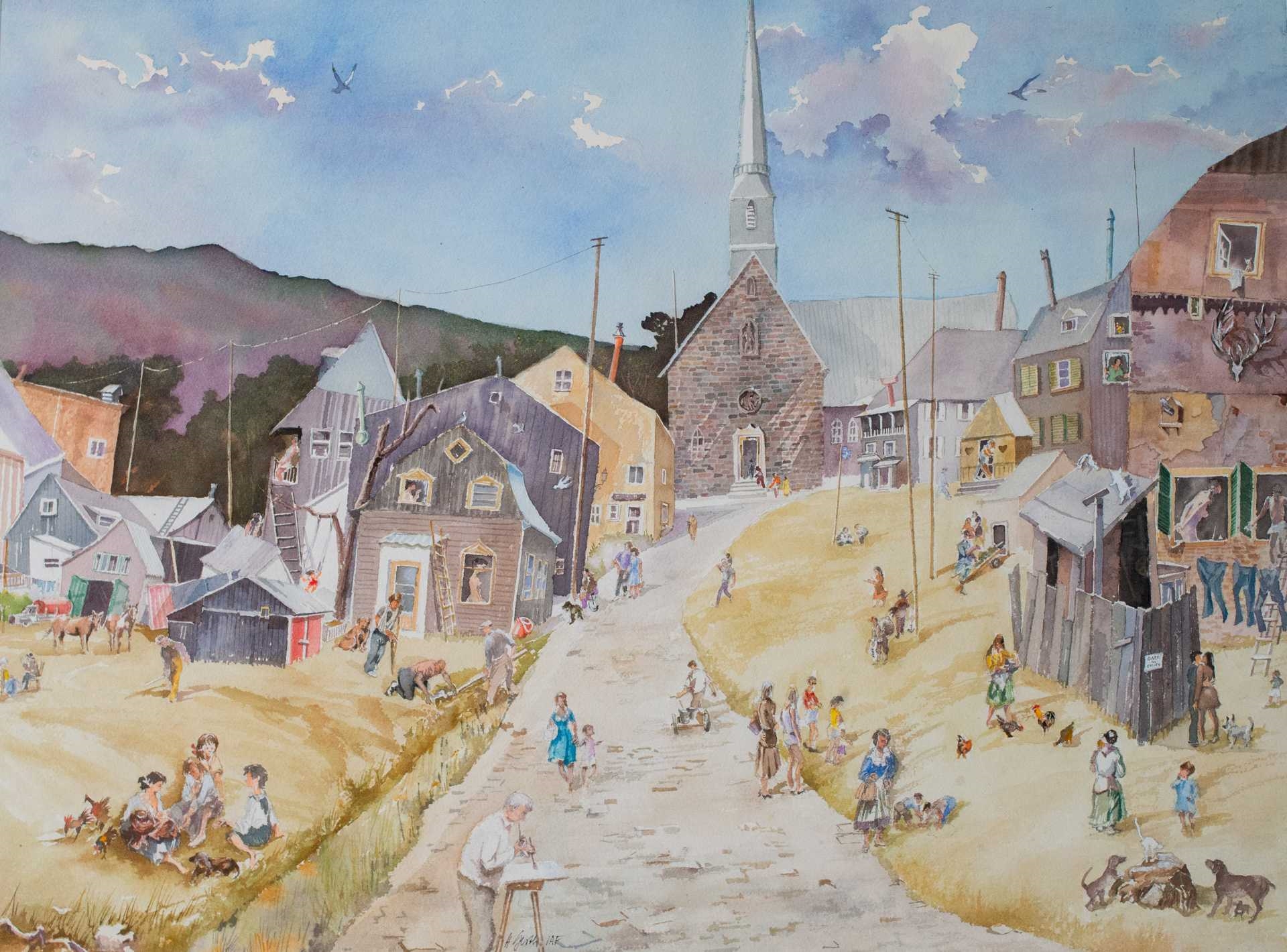 Helmut Gerth | Village avec enfants | MutualArt