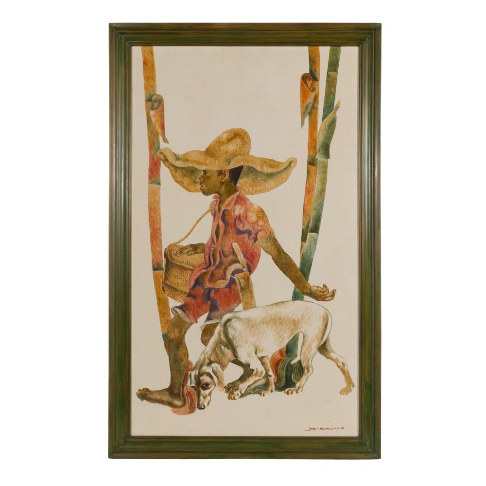 Jose V. Blanco | Figure with a dog (1969) | MutualArt
