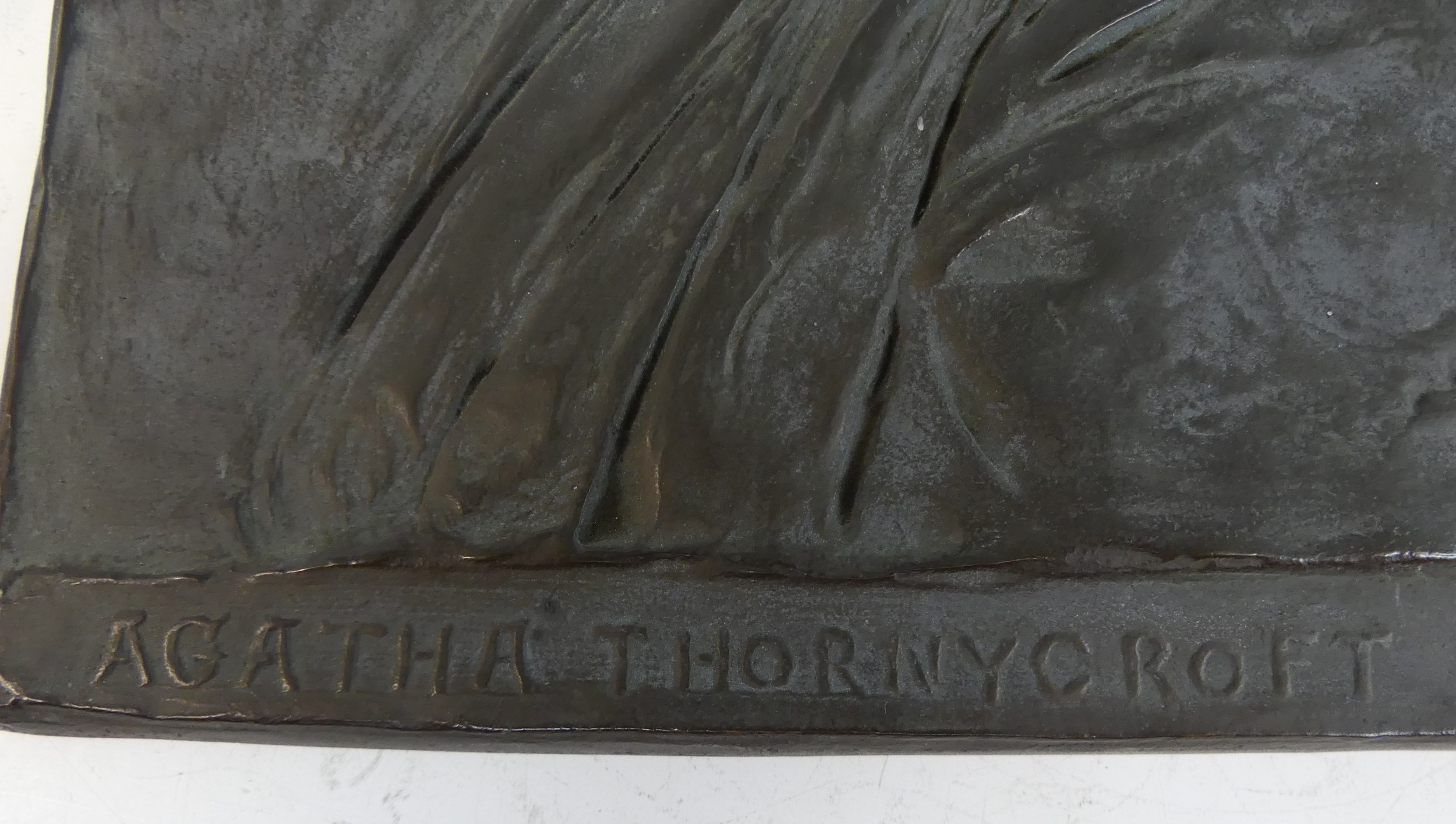 Sir William Hamo Thornycroft | an Art Nouveau bronze profile head and shoulders portrait plaque ...
