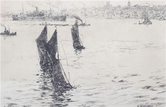 Arthur Briscoe | The Three Barges (1925) | MutualArt