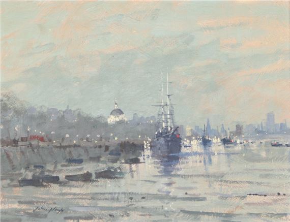 John Neale | The Discovery at Her Moorings on The Thames | MutualArt