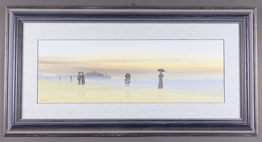 Nick Grant | Edwardian figures on Brighton Beach | MutualArt