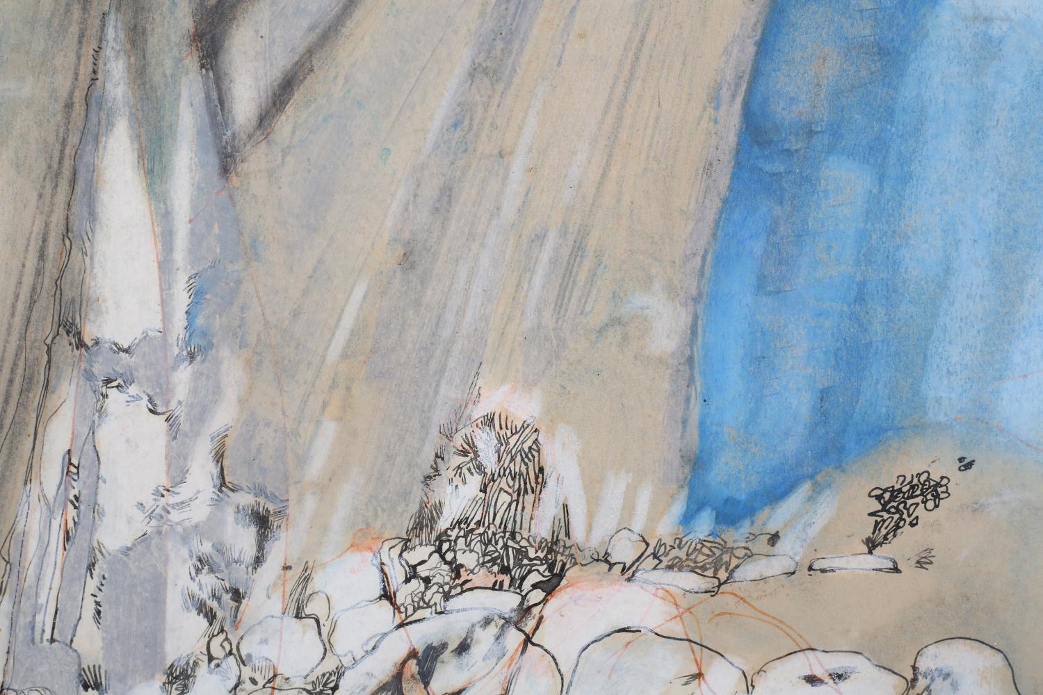 Richard Snowden | Mountain landscape with birds in flight (1971 ...