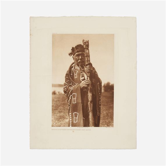 Edward S. Curtis | Hamasaka in Tlu'wuláhu Costume with Speaker's Staff ...