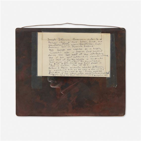 Arthur Stone | Rare portrait plaque of Joseph Jefferson (Circa 1897 ...