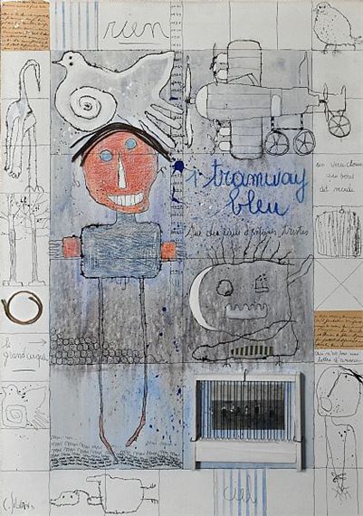 Christian Silvain | Un tramway bleu. | MutualArt