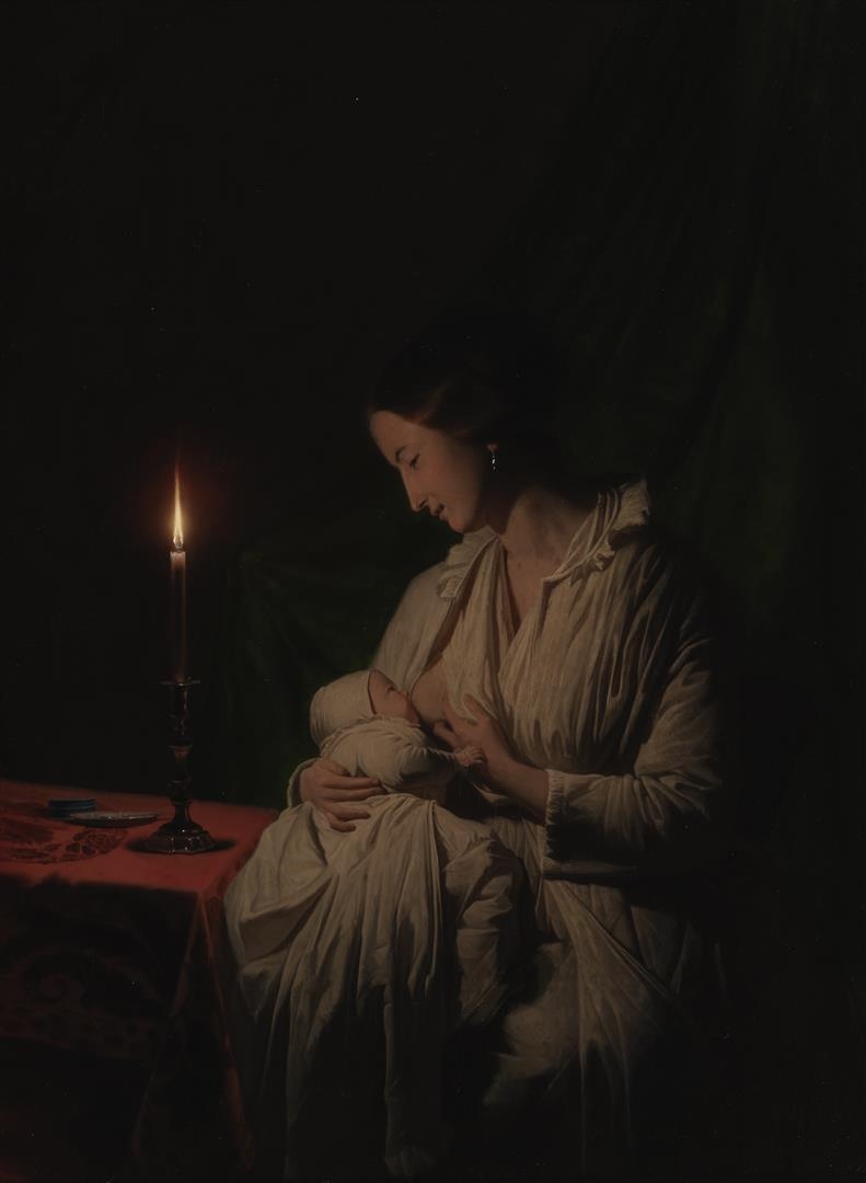 Johannes Rosierse | Mother and Child by Candlelight | MutualArt