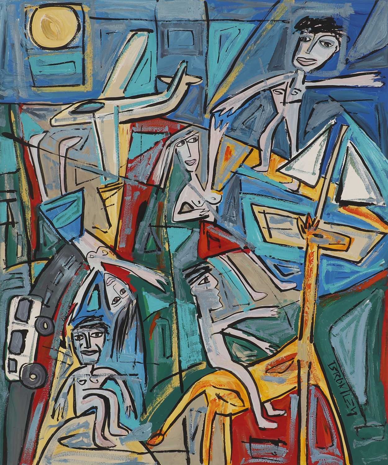 David Bromley | Figures in an urban landscape | MutualArt