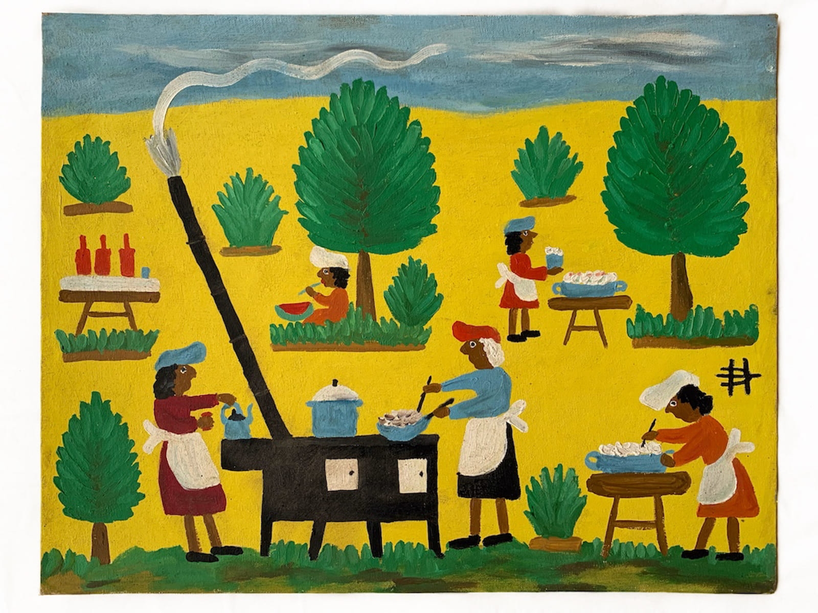 Clementine Hunter | Life on the backyard (1970s) | MutualArt