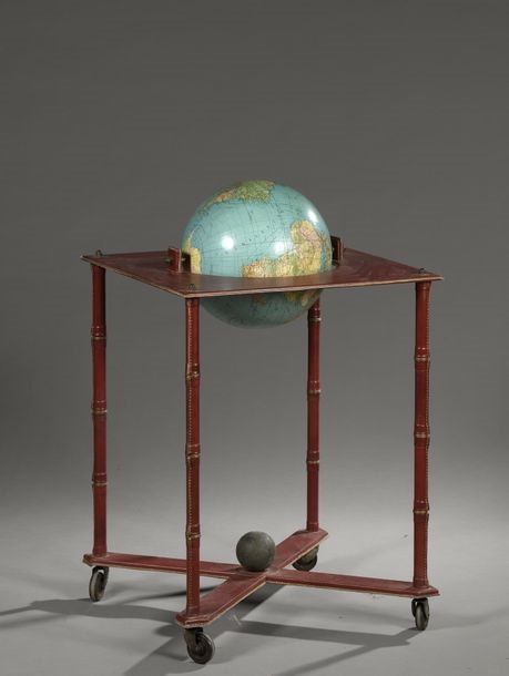 Jacques Adnet | Jacques ADNET (1900-1984)TABLE Mappe Monde, with metal ...