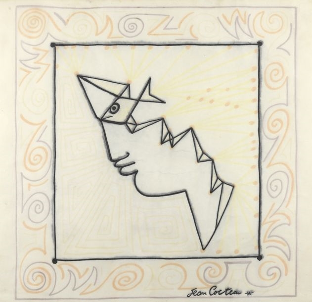 Jean Cocteau | Jean COCTEAU (1889-1963) Profile with fish eyes and ...