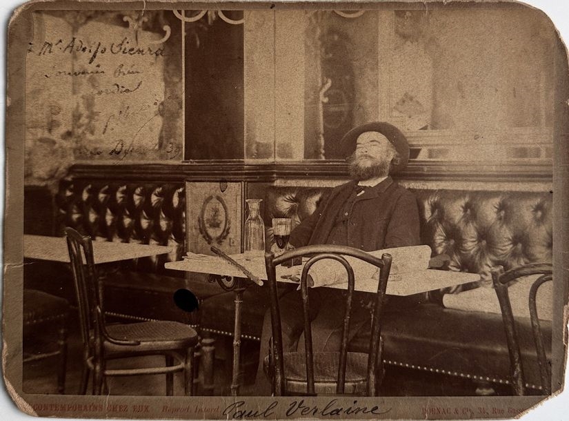 Paul Marsan Dornac | Paul Verlaine taking his absinthe, Café François ...