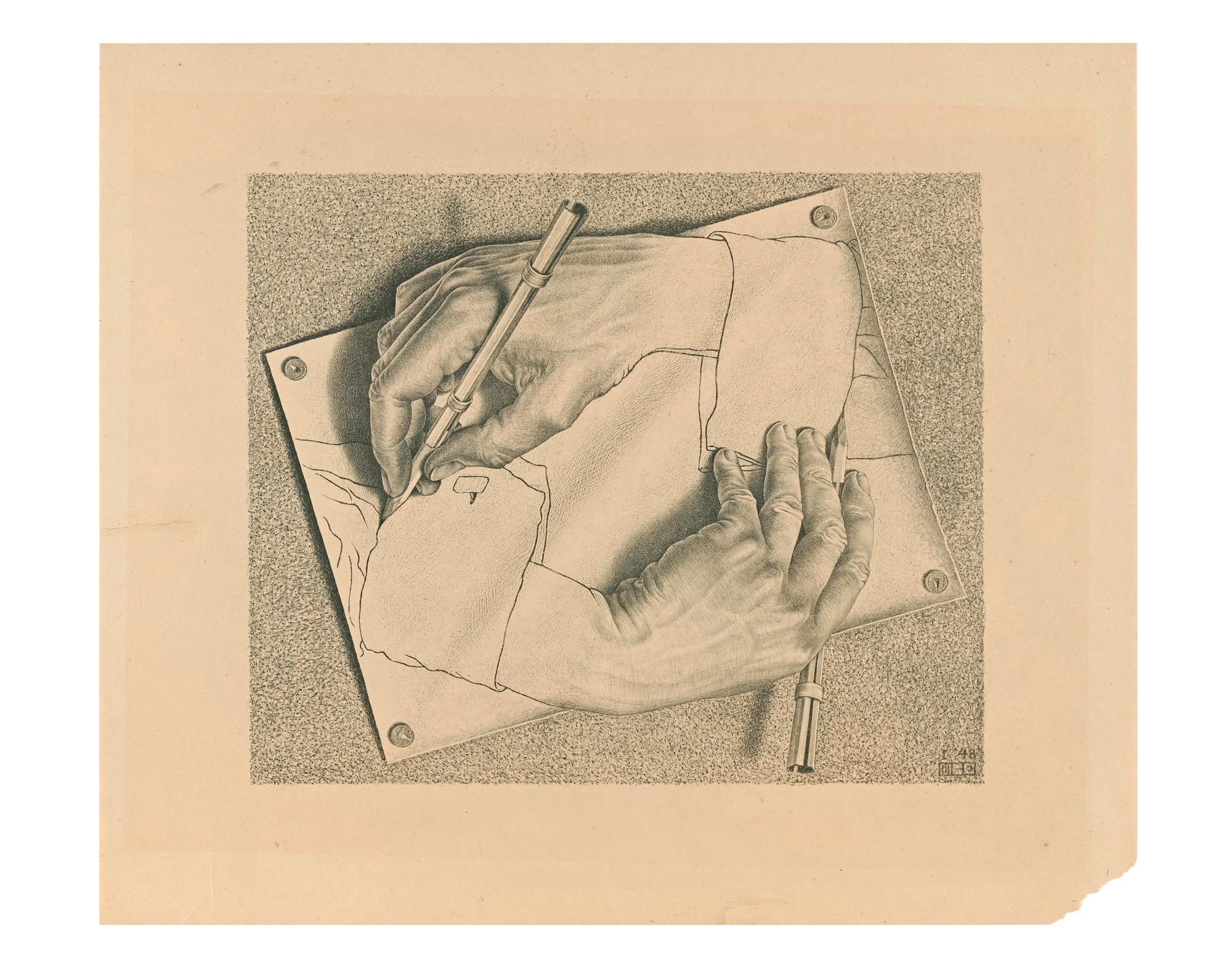 Maurits Cornelis Escher | 'Drawing Hands' | MutualArt