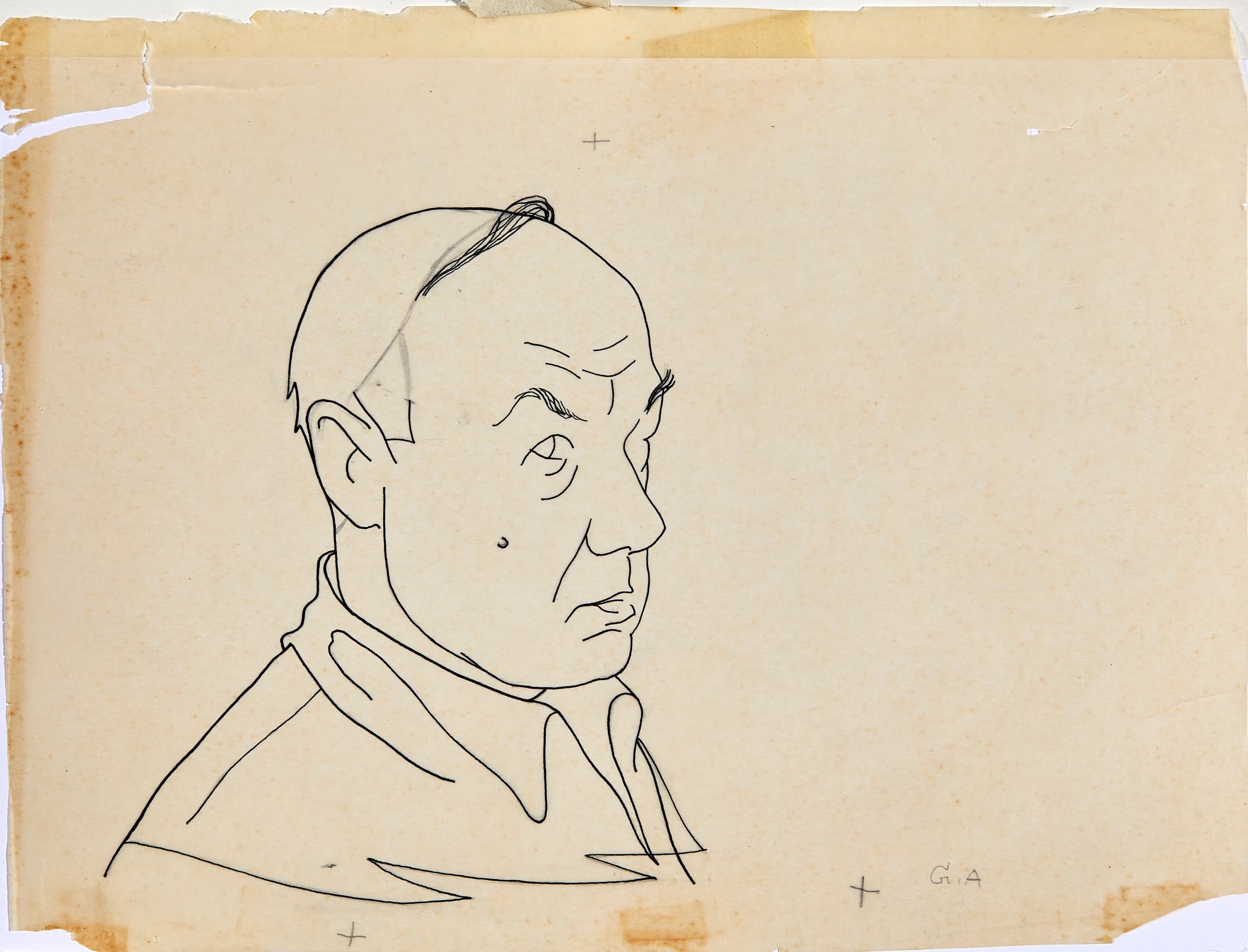 Yuri Pavlovitch Annenkov | Set of four self-portraits for the cartoon ...
