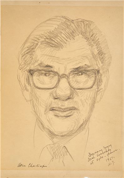 Boris Chaliapin | Portrait of the actor Leonid Kinskey (1969) | MutualArt