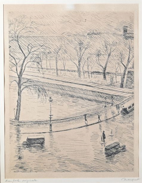 Albert Marquet | La Seine au Vert Galant Eau-forte en noir sur papier ...