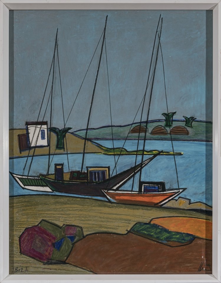 Josef Karl Nerud | Schiffe im Hafen | MutualArt