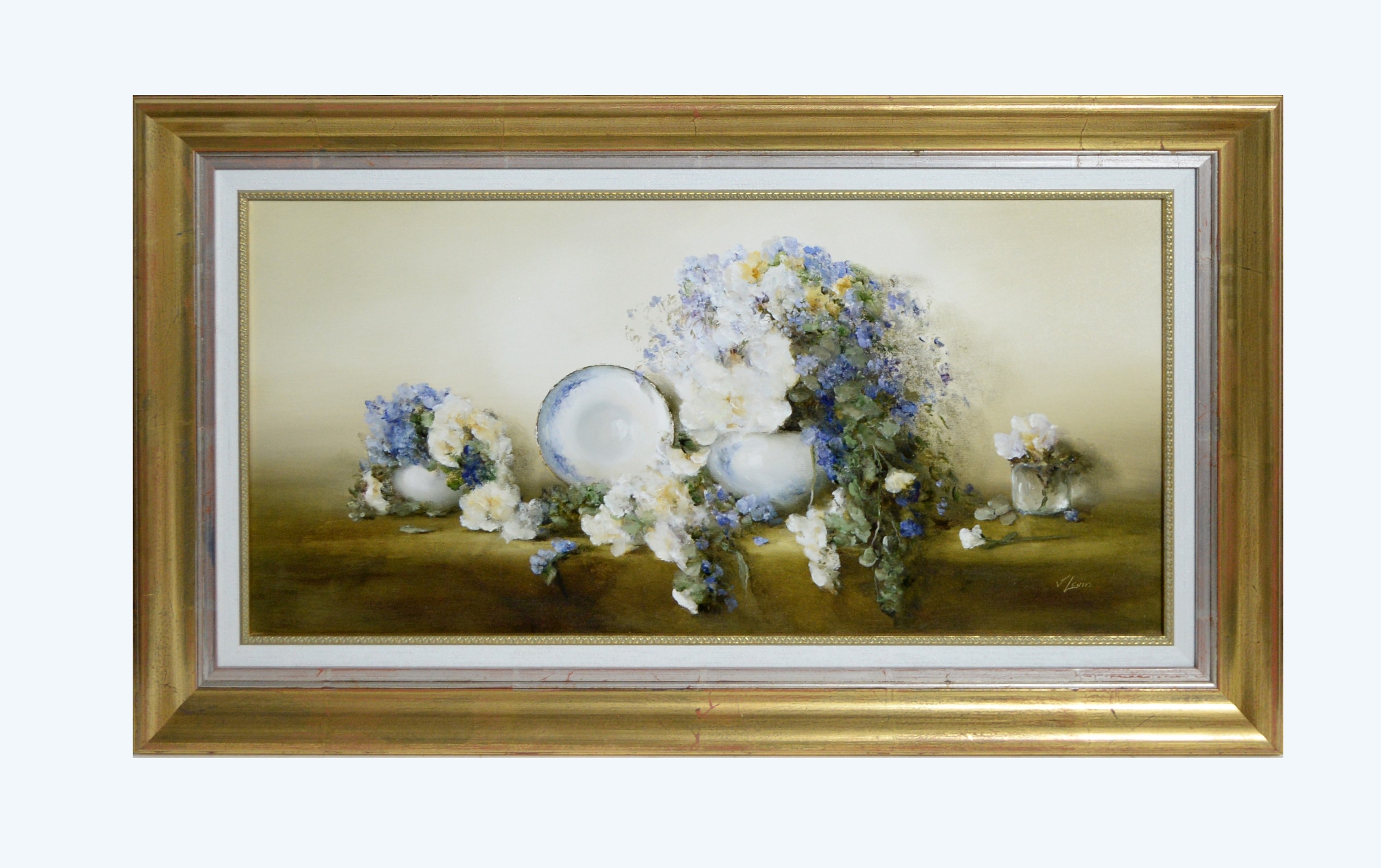 Judith Levin | Still Life with Flowers and Porcelain | MutualArt