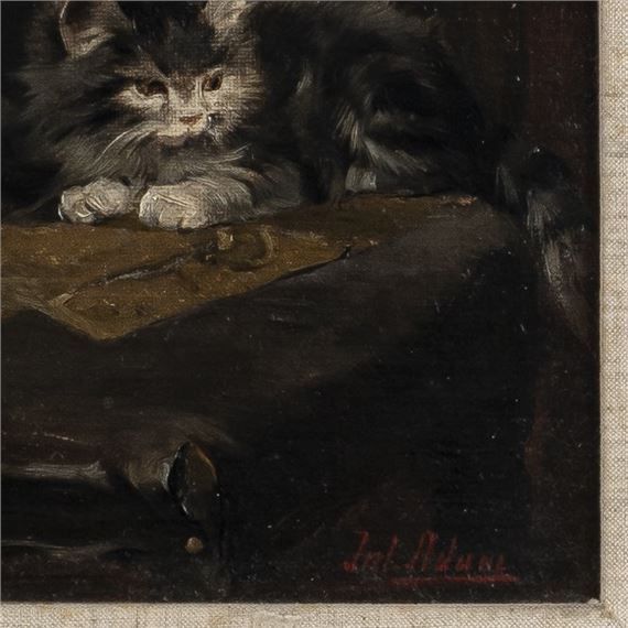 Julius Adam the Younger | Cat with four cubs on a chair (19th Century ...