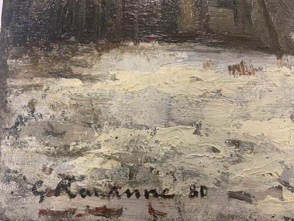 Léon Gustave Ravanne | Paysage de neige au crépuscule (1880) | MutualArt