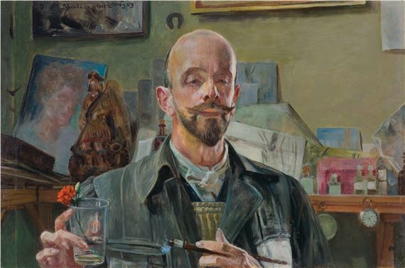 Jacek Malczewski | ARTYSTA I CHIMERA (1906) | MutualArt