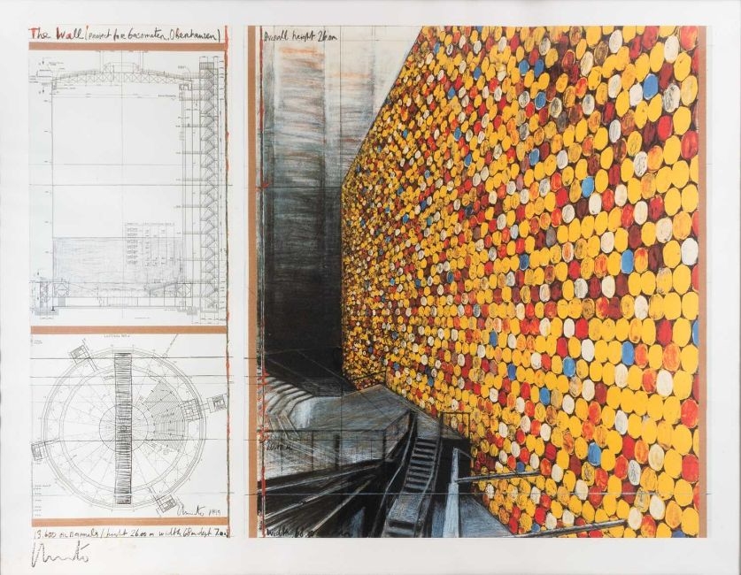 Christo | The Wall Project for the Gasometer, Oberhausen (1999) | MutualArt