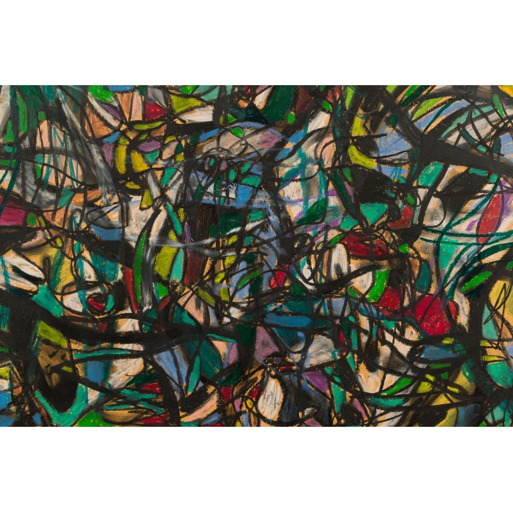 Harold Zisla | A colorful abstract composition; a floral still life ...