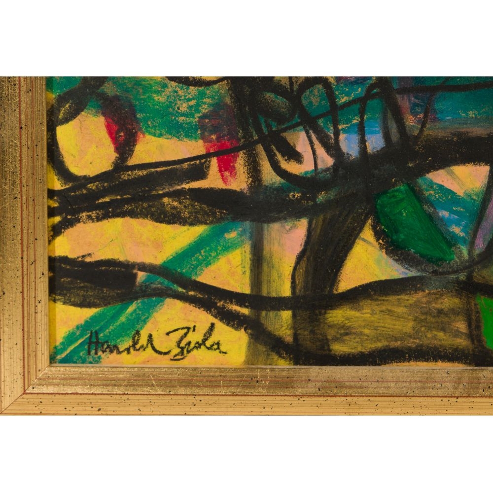 Harold Zisla | A colorful abstract composition; a floral still life ...