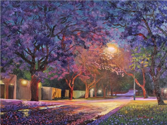 Jan Boon | JACARANDA STREET SCENE BY LAP LIGHT (2012) | MutualArt