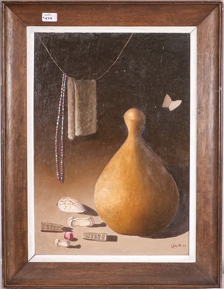 Simon Moroke Lekgetho | STILL LIFE WITH DOLOS AND CALABASH | MutualArt