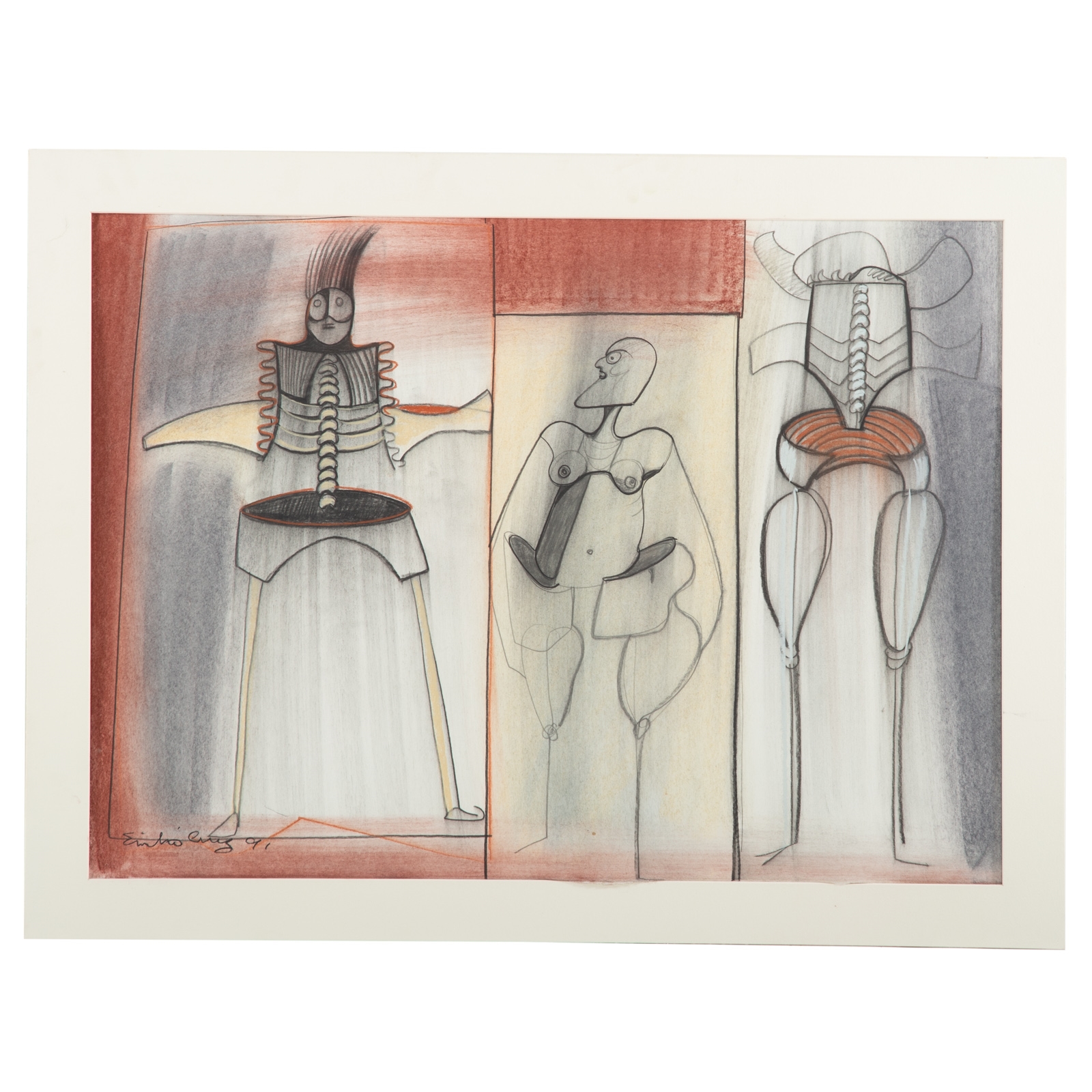 Emilio Cruz | Nude and Skeletons (1991) | MutualArt