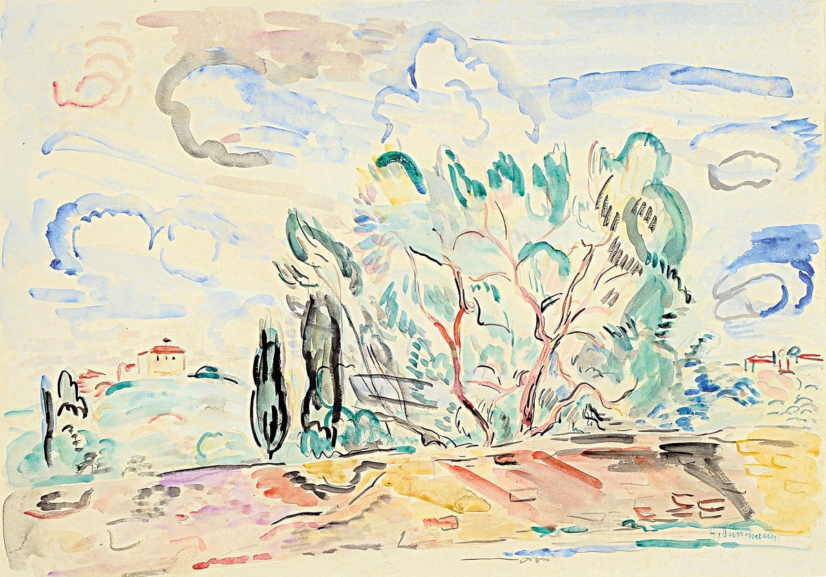 Hans Purrmann | Sitzender Akt, nach links (Weibliche Aktstudie) (1924 ...