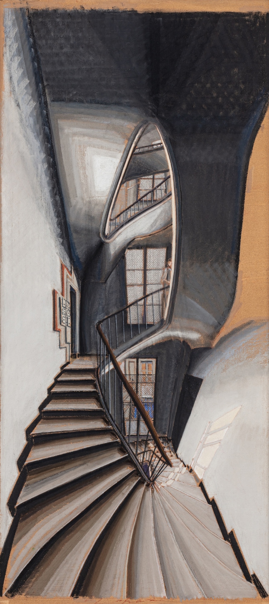Sam Szafran | ESCALIER RUE DE SEINE (AUTOPORTRAIT) (Circa 1974) | MutualArt