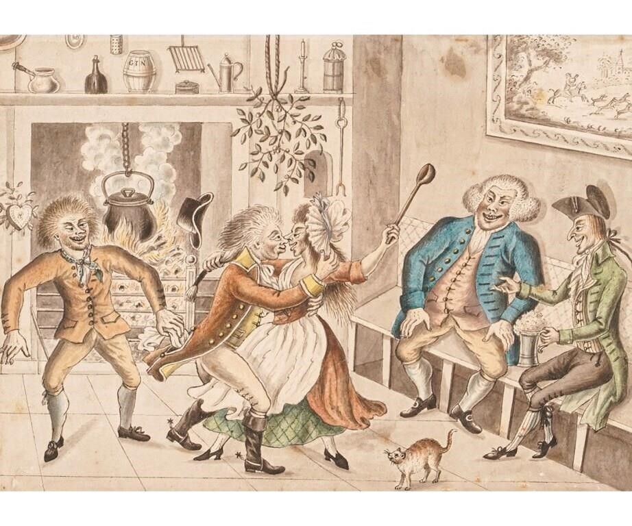 Robert Isaac Cruickshank | England) framed and matted pen & ink and ...