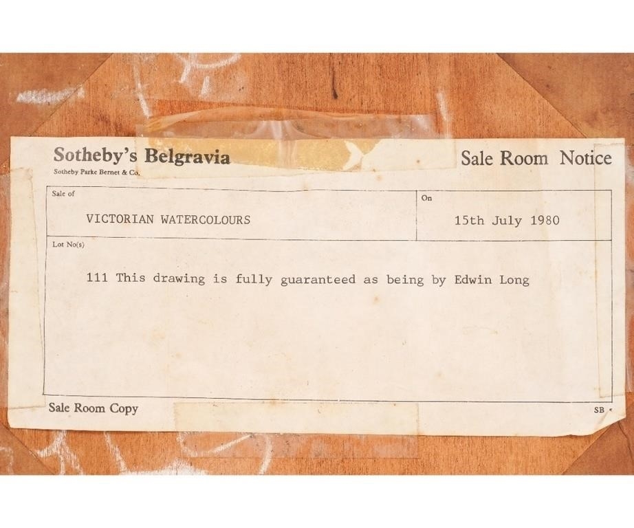 Edwin Long | EDWIN LONGSDEN LONG WATERCOLOR | MutualArt