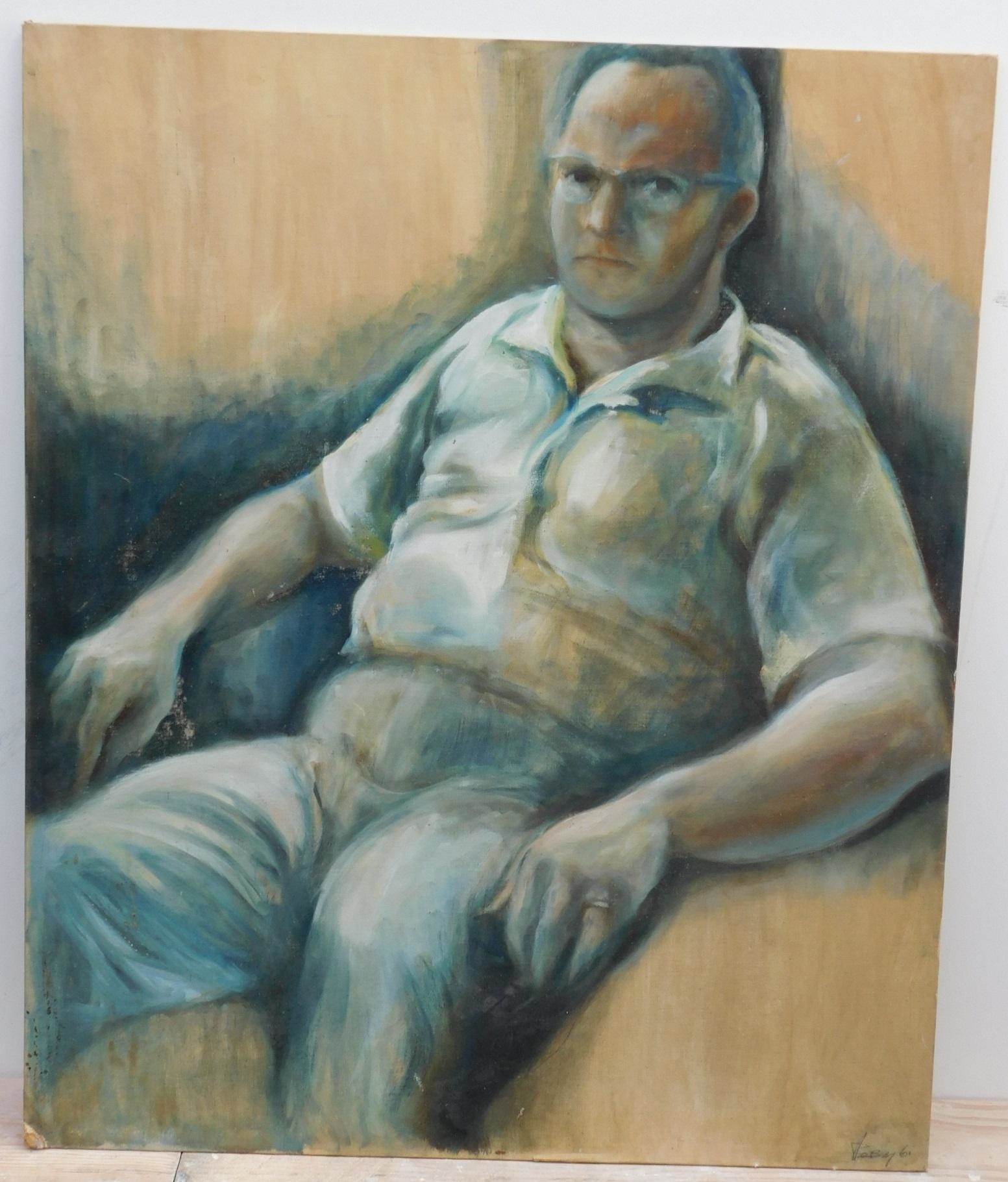 Stephen Robin | Stephen Robin Oil on Board 3/4 Portrait | MutualArt