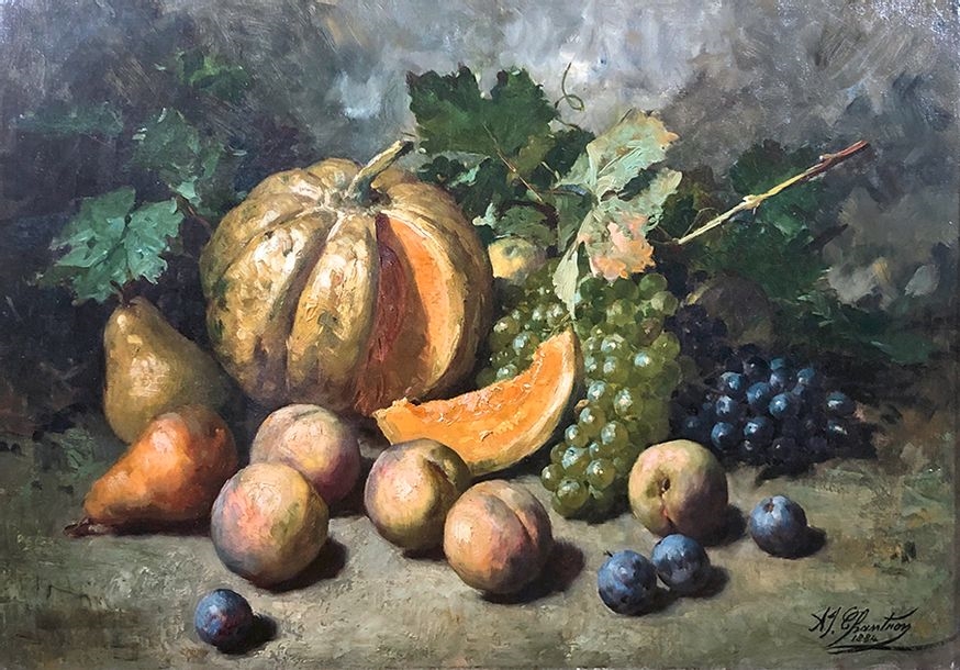 Alexandre Chartron | Still life with melons (1884) | MutualArt
