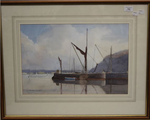 Richard Thorndike | Boats in an Estuary | MutualArt