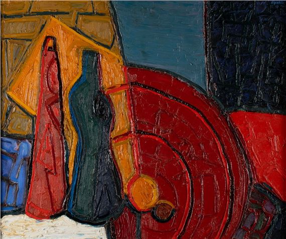Herb Gralnick | Still Life with Two Bottles (1964) | MutualArt