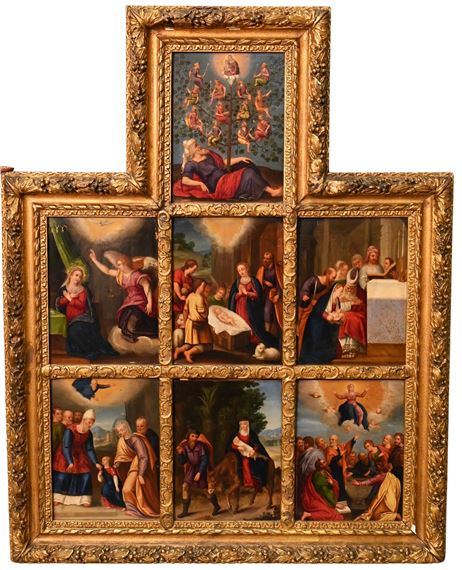 Spanish School, 16th Century | The Tree of Jesse with Six Scenes from ...