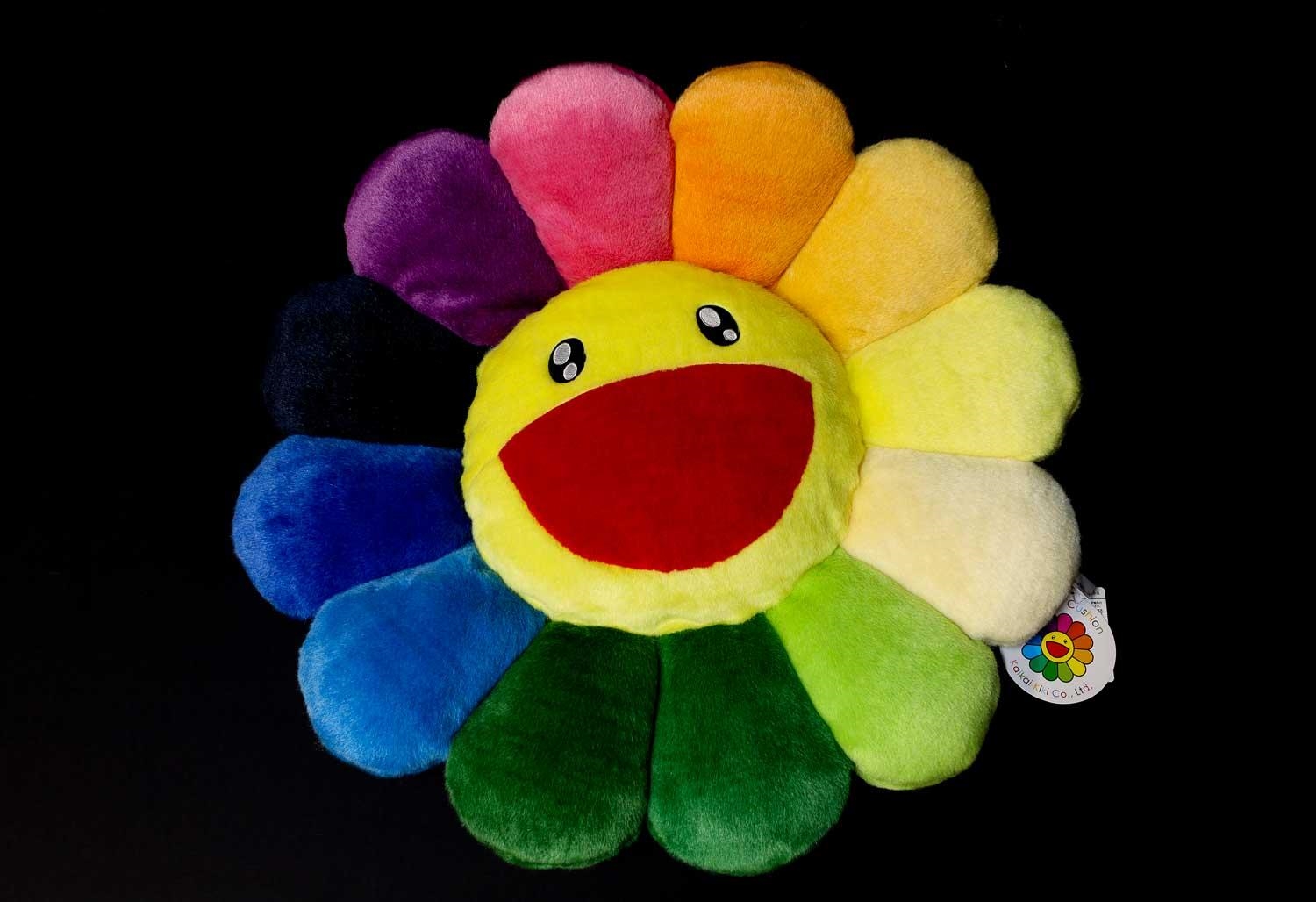 Takashi Murakami | Authentic Kaikai Kiki Rainbow Flower Cushion | MutualArt